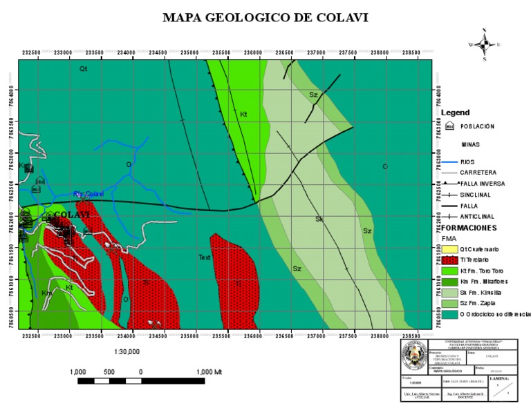 Mapa Geológico de Colavi Potosí | PDF | Geología | Science