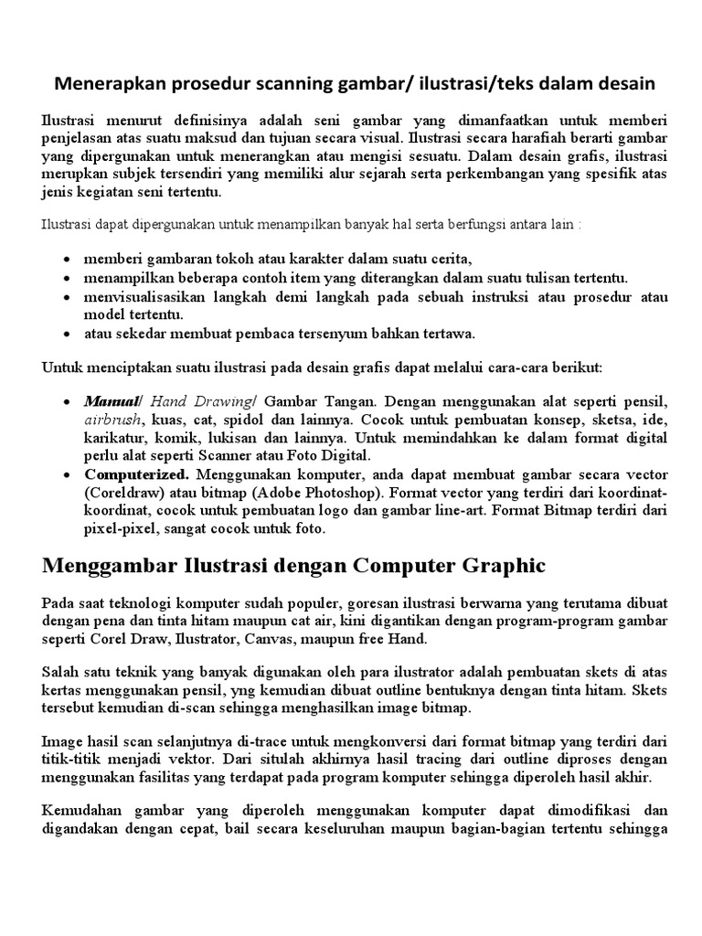 Menerapkan Prosedur Scanning Gambar Ilus | PDF