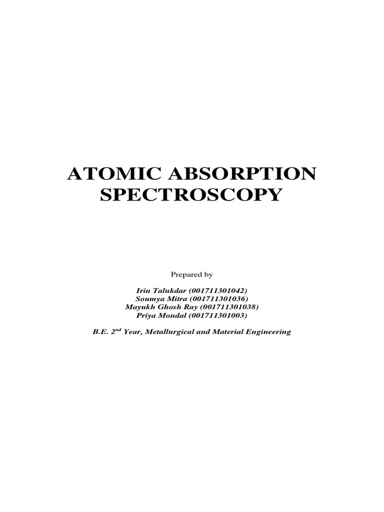 Atomic Absorption Spectros PDF | PDF | Emission Spectrum | Atomic ...