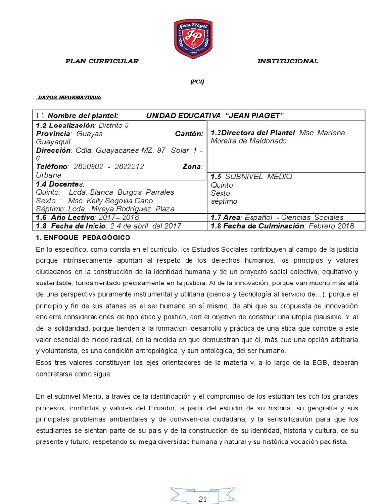 Pci Modelo | PDF | Teoría de la modernización | Ecuador