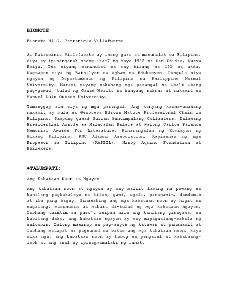 Bionote | PDF