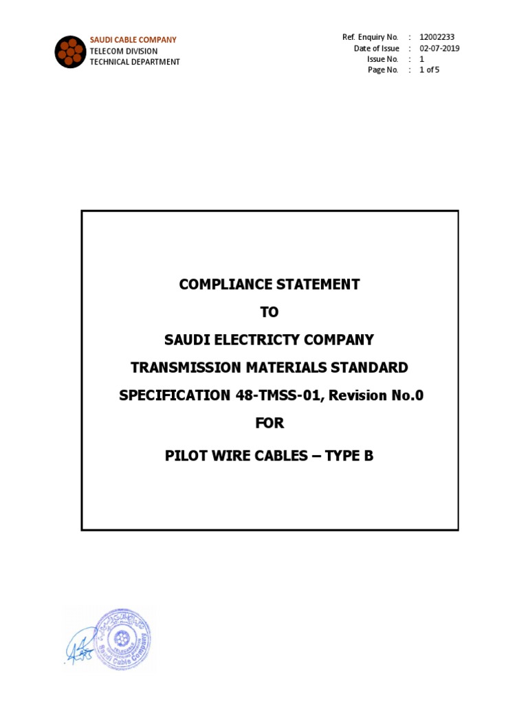 Compliance To SEC 48-TMSS-01 Rev 0 | PDF | Electronics | Electric Power