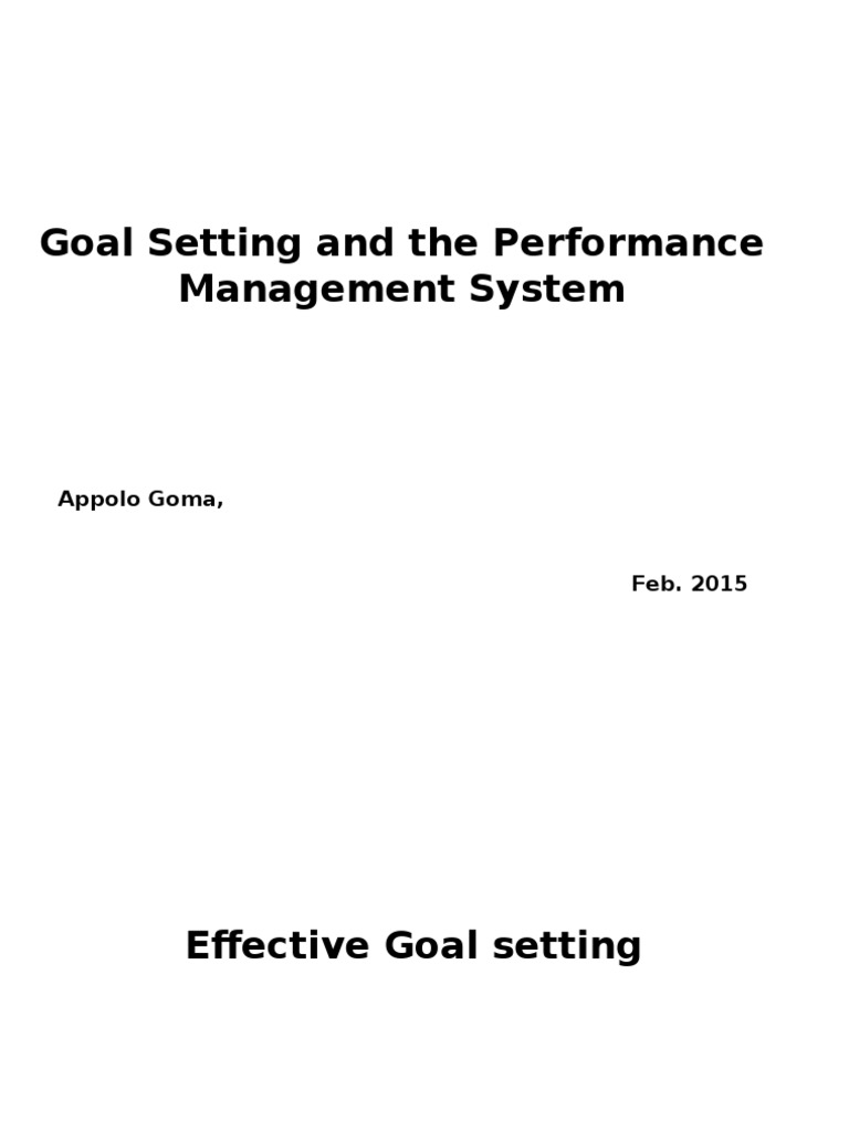 Presentation On Goals Setting | PDF | Goal | Goal Setting