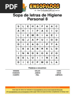Sopa de Letras: Vida Saludable | PDF