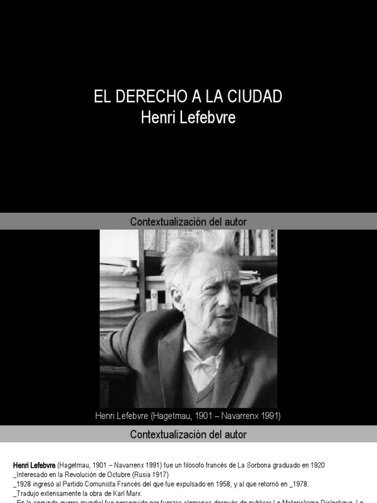 El Derecho A La Ciudad - Henri Lefebvre - Nico - Definitivo | PDF ...