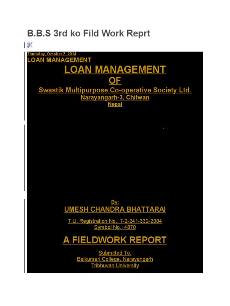 Loan Management of 3rd Year | PDF | Banks | Interest