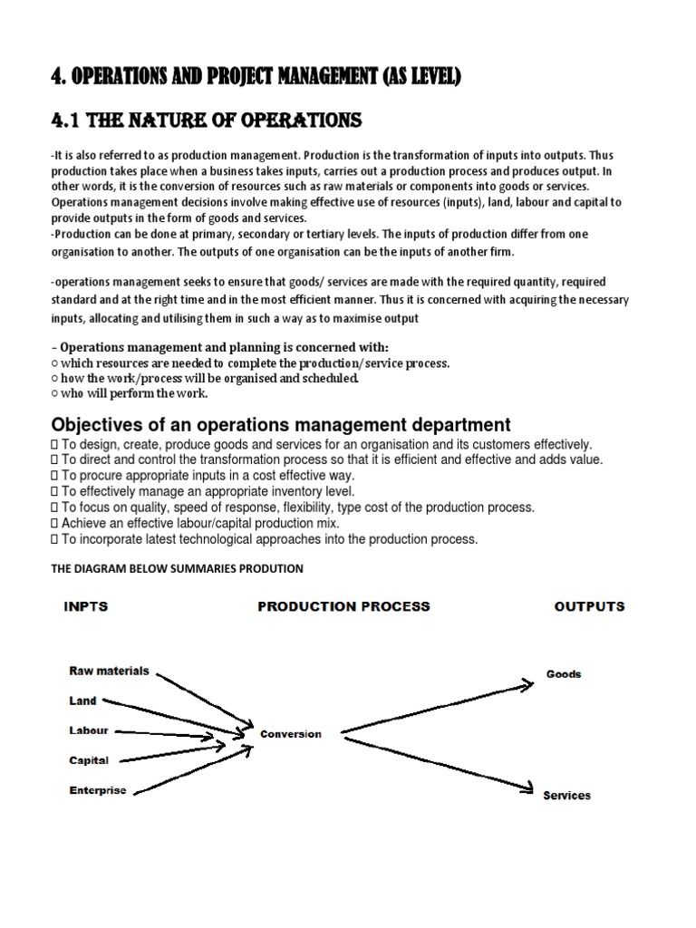 Chapter 4 Operations Management AS and A Level | PDF | Economies Of Scale | Enterprise Resource ...