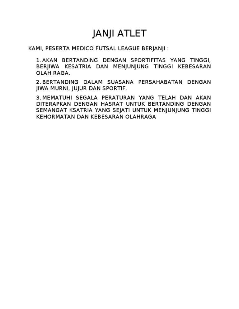 Janji Atlet | PDF | Bisnis