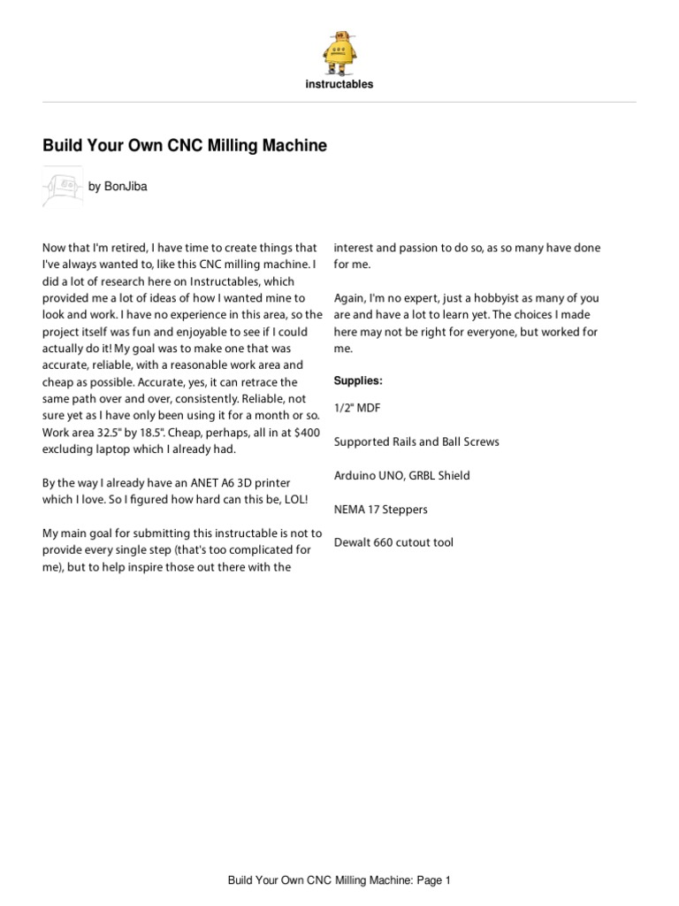 Build Your Own CNC Milling Machine PDF | PDF | Numerical Control ...