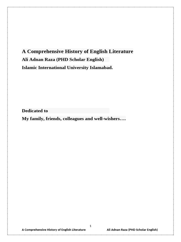 Overview of English Literature History | PDF | William Shakespeare ...