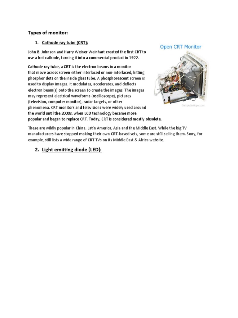 Types of Monitor | PDF