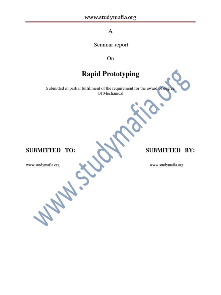 Mech Rapid Prototyping Report PDF | PDF | Machining | Computer Aided Design