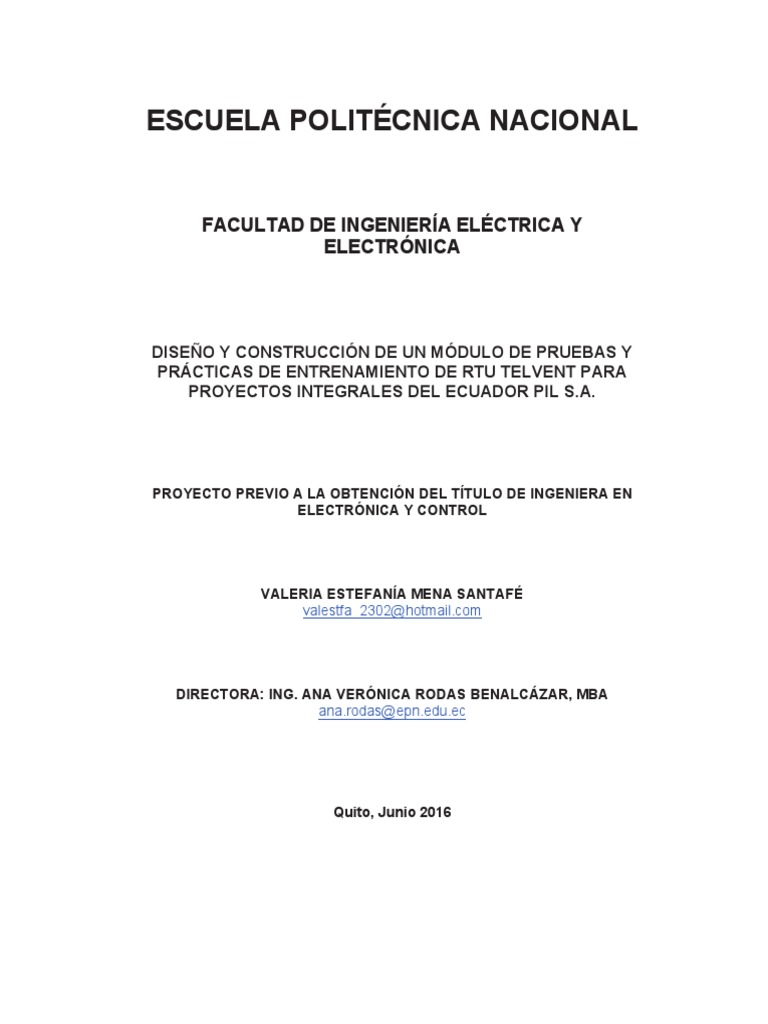 Diseño de Módulo de Pruebas RTU Telvent | PDF | Controlador lógico ...
