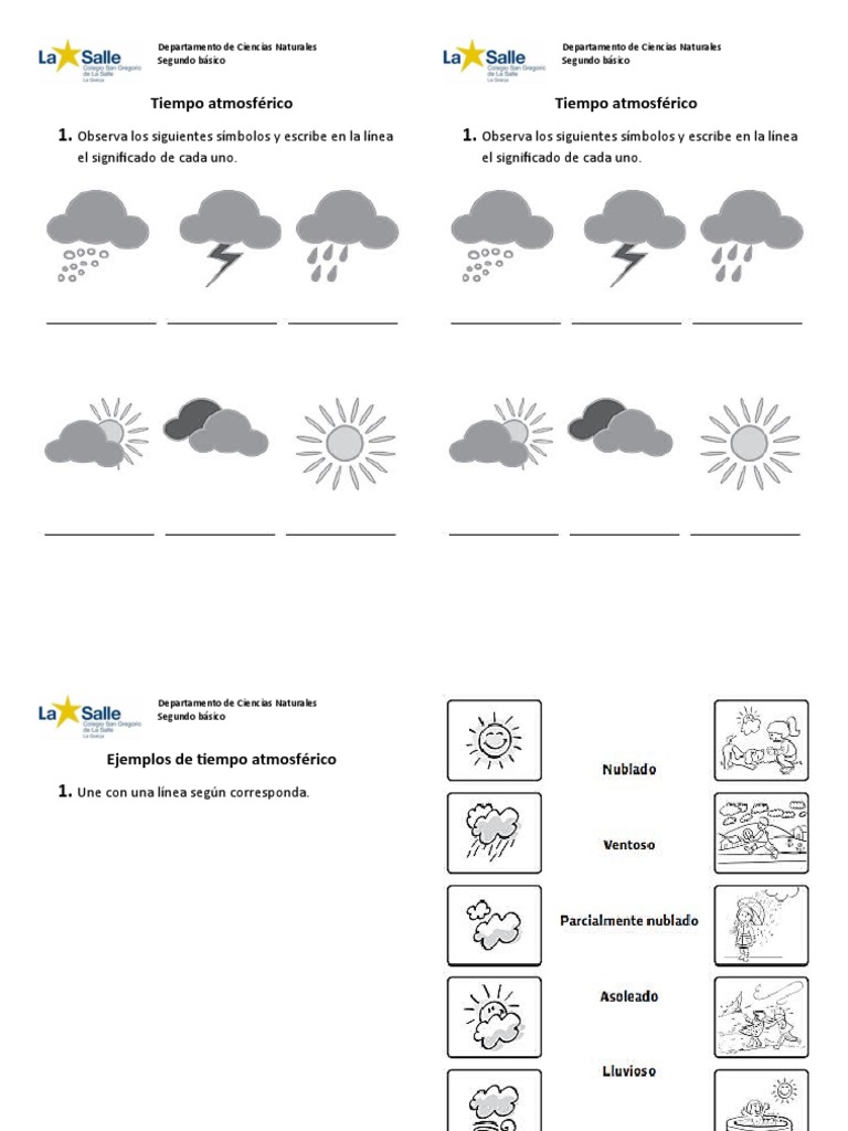 Actividades de Clima para 2º Básico | PDF | Ciencias atmosféricas ...