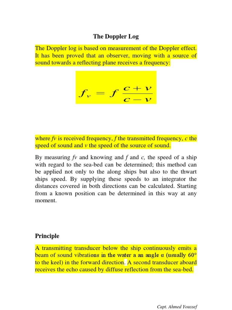 Doppler Log | PDF | Doppler Effect | Sound