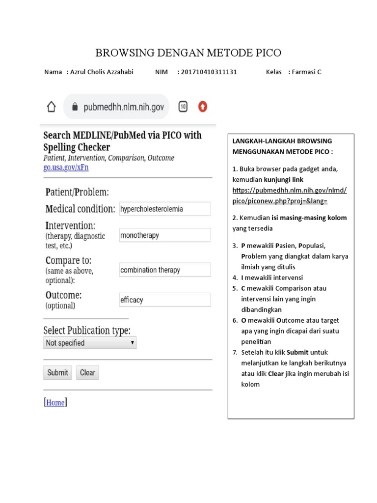 Panduan Browsing Metode PICO | PDF