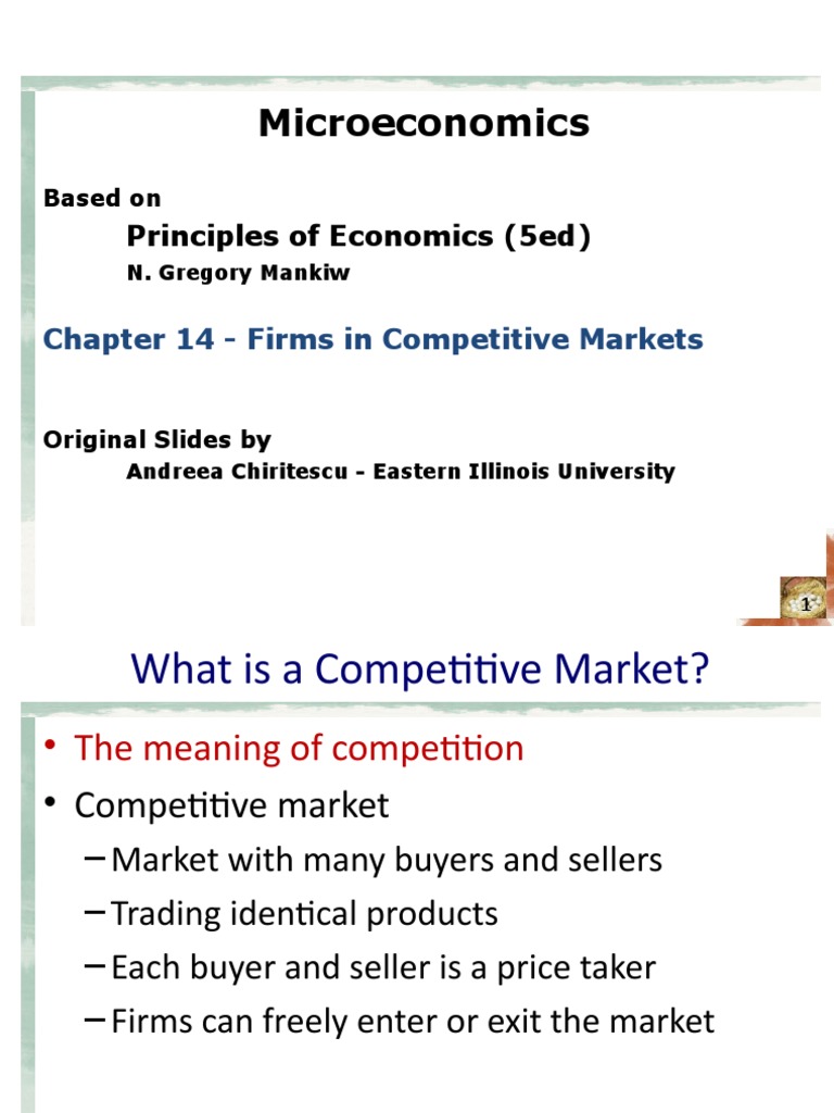 Chapter 14 - Firms in Competitive Markets | PDF | Perfect Competition ...