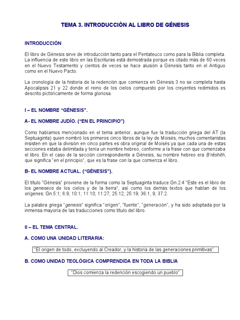 A-03 Introduccion Al Genesis | PDF | Libro del Génesis | Abrahán