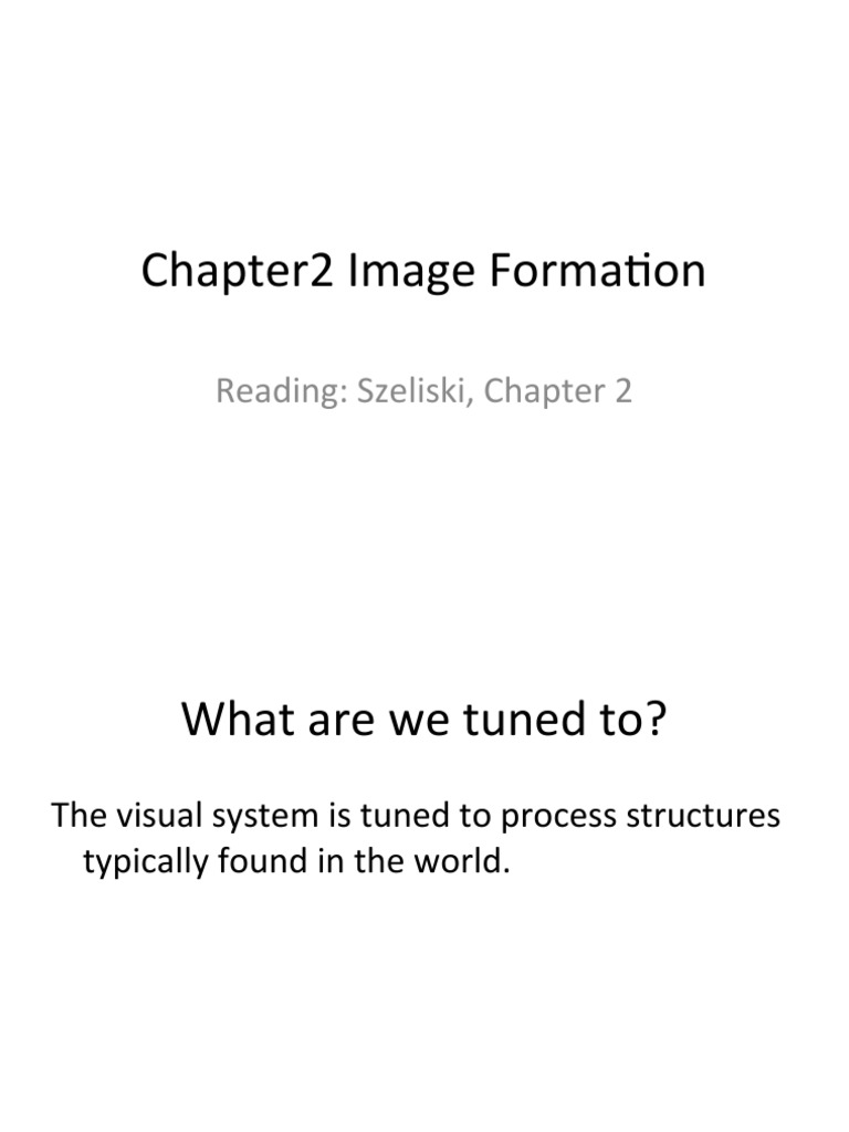 Chapter2 Image Formation | PDF | Rgb Color Model | Vision