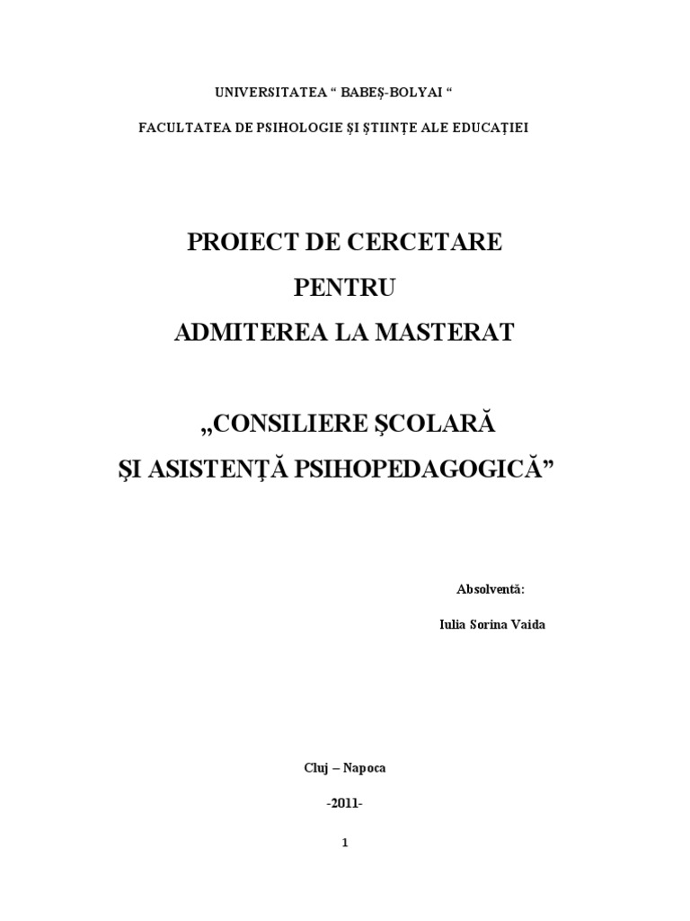 Proiect de Cercetare | PDF