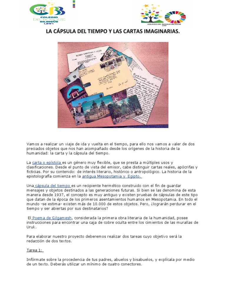 La Cápsula Del Tiempo y Las Cartas Imaginarias | PDF