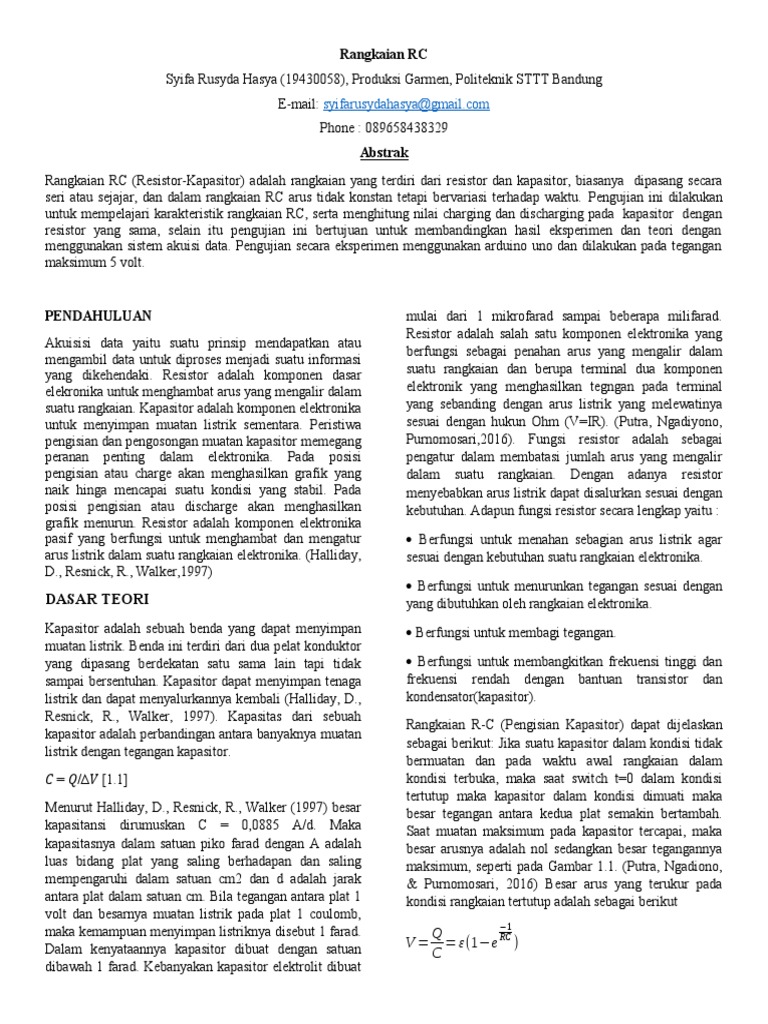 Rangkaian RC | PDF