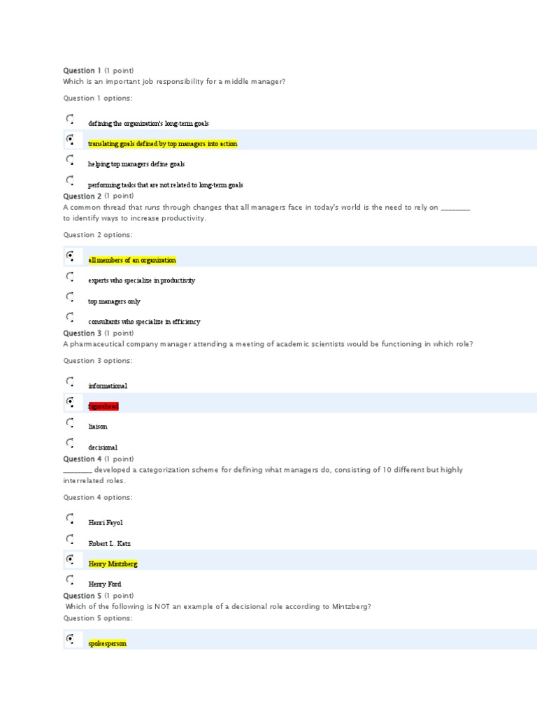 CH 1 Quizzes | PDF | Goal | Innovation