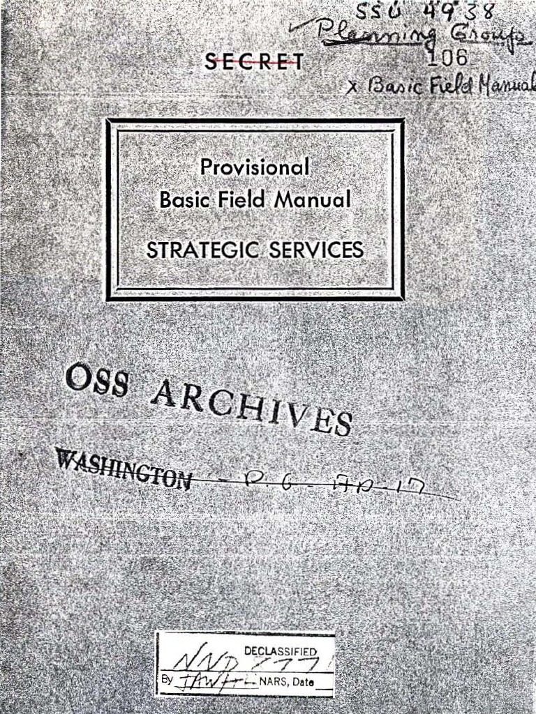 OSS Field Manual | PDF | Office Of Strategic Services | Military ...