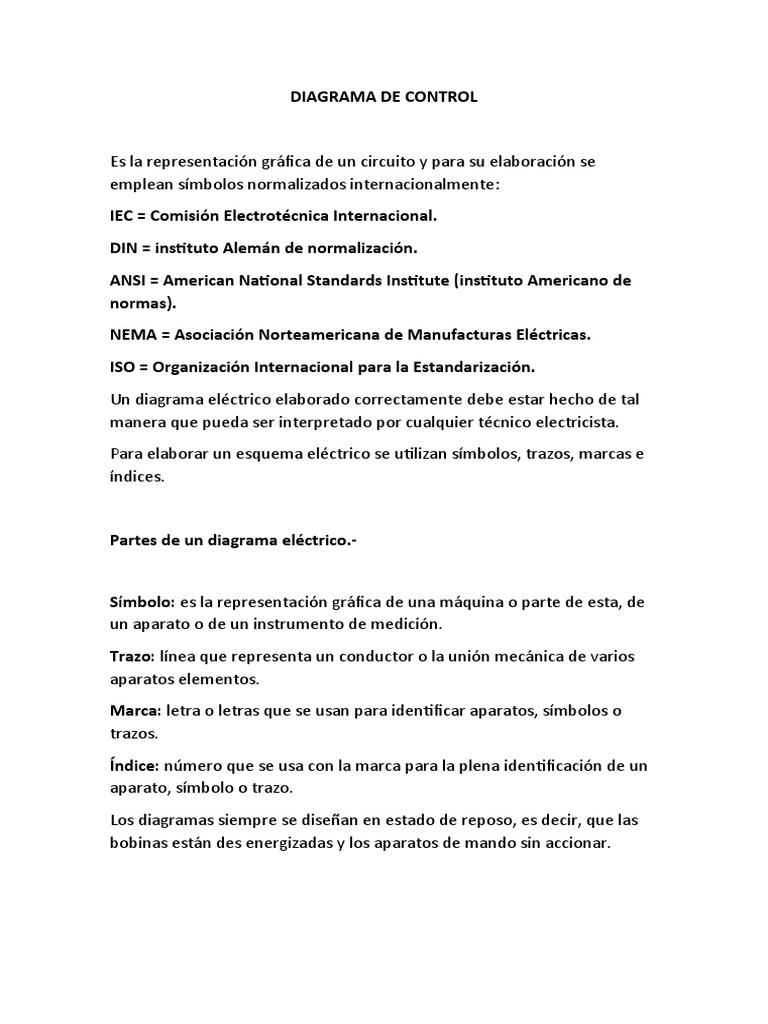 Diagrama de Control | PDF | Electricidad | Ingeniería