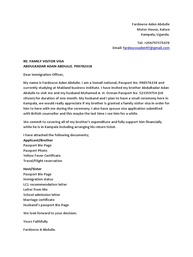 Recommendation Letter For A Friend For Immigration