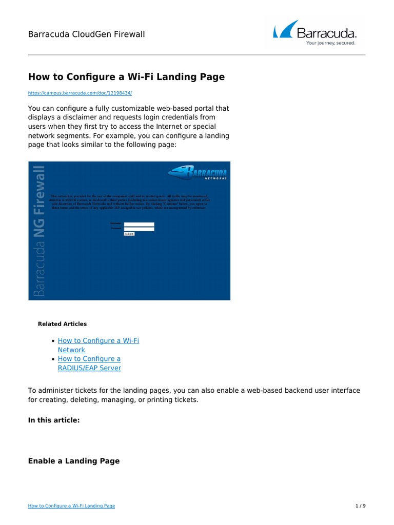 How To Configure A Wi-Fi Landing Page | PDF | Port (Computer Networking ...