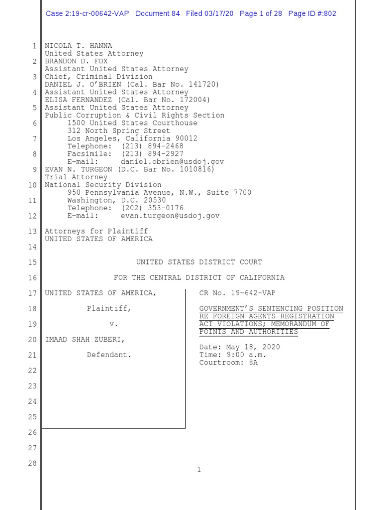 Imaad Shah Zuberi | PDF | Lobbying In The United States | United States ...