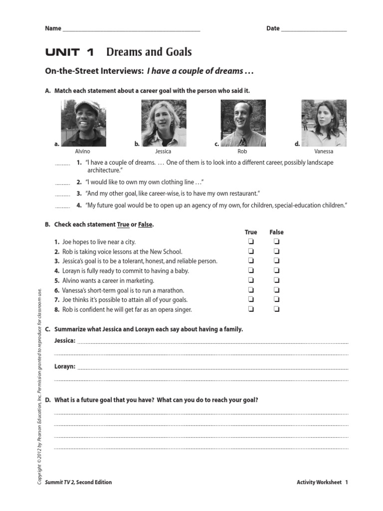 UNIT 01 TV Activity Worksheets | PDF
