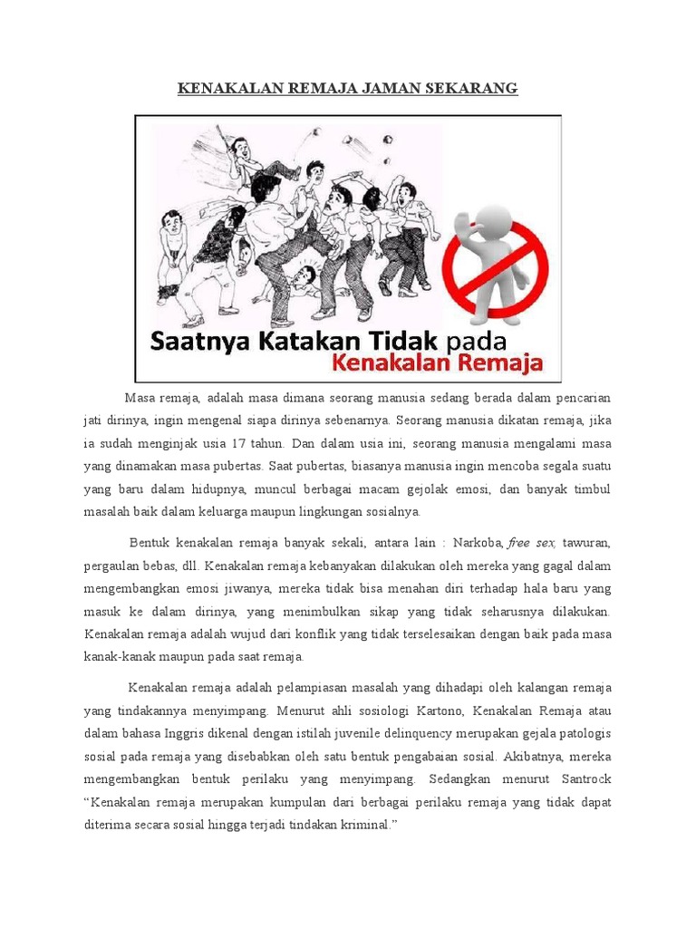 Artikel KENAKALAN REMAJA JAMAN SEKARANG | PDF