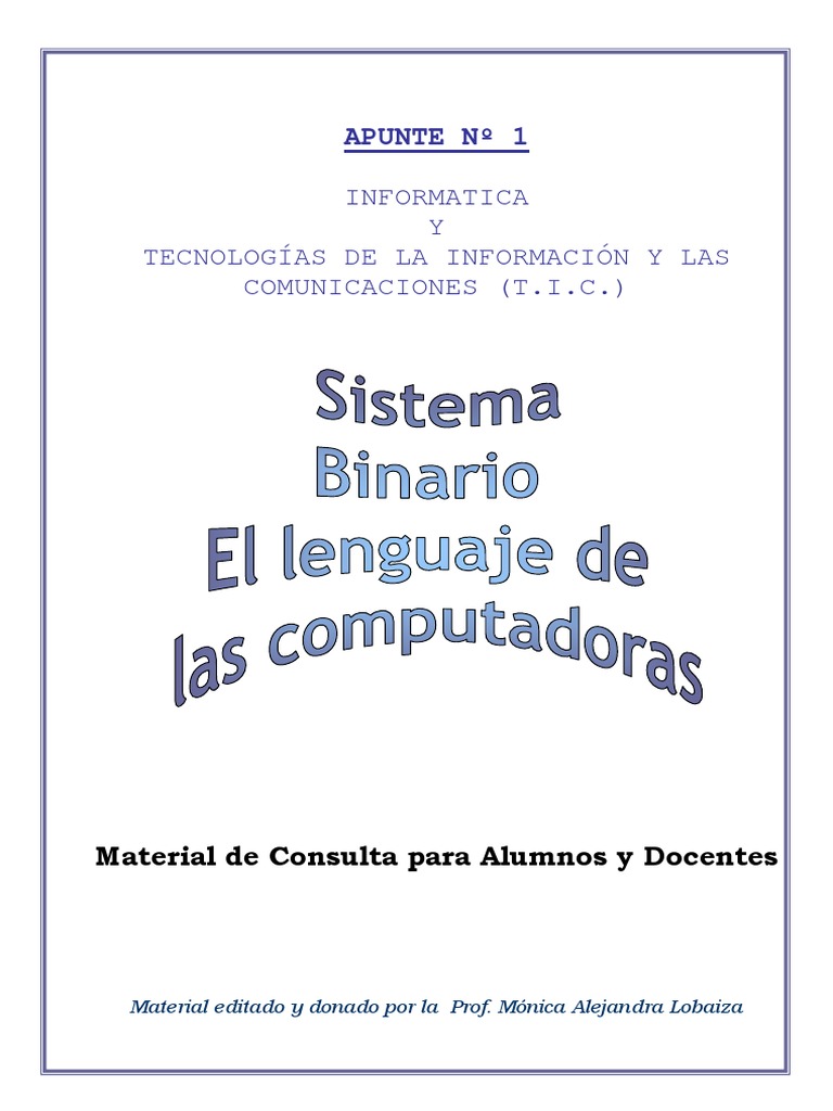 Apunte Sistema Binario | PDF | Byte | Poco