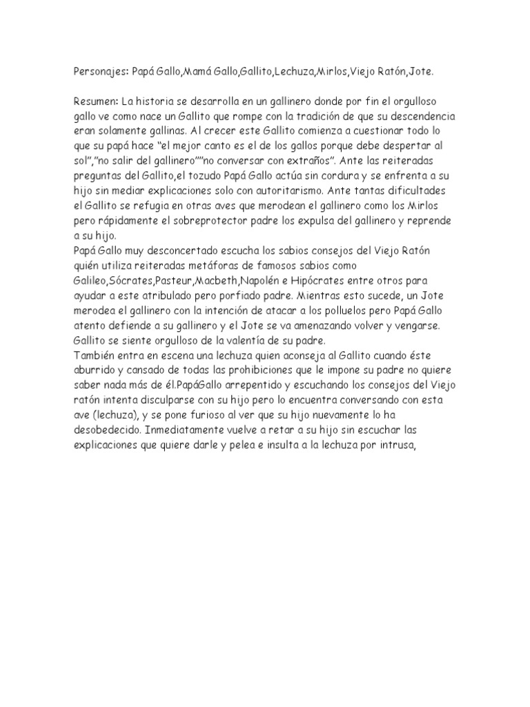 Resumen 2 El Gallito Jazz | PDF