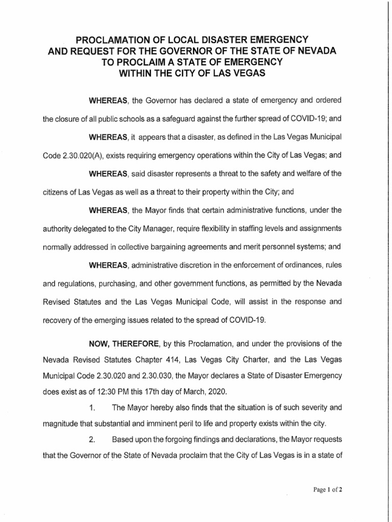 Declaration of Emergency - Signed 031720