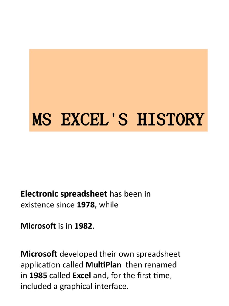 History of Microsoft Excel | PDF