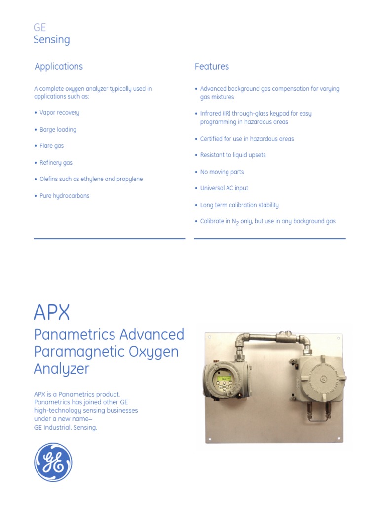 APX Panametrics Paramagnetic Oxygen Analyzer PDF | PDF | Gases | Oxygen
