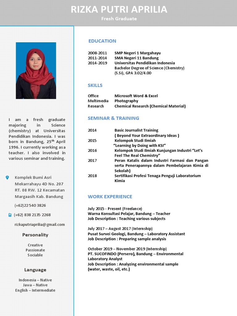 CV - Rizka Putri Aprilia (FIX) | PDF | Inquiry | Behavior Modification