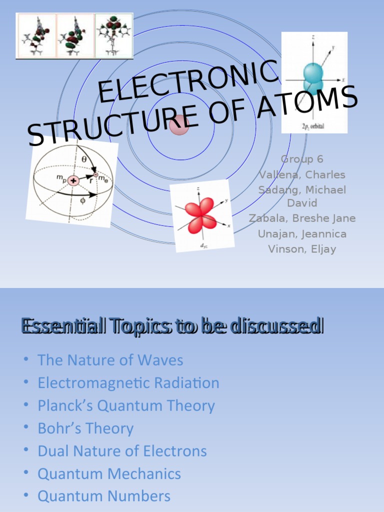 Electronic Structure of Atoms | PDF | Atomic Orbital | Emission Spectrum