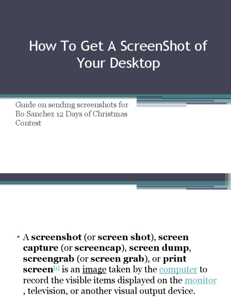 Desktop Screenshot Guide for Contest | PDF | Computers