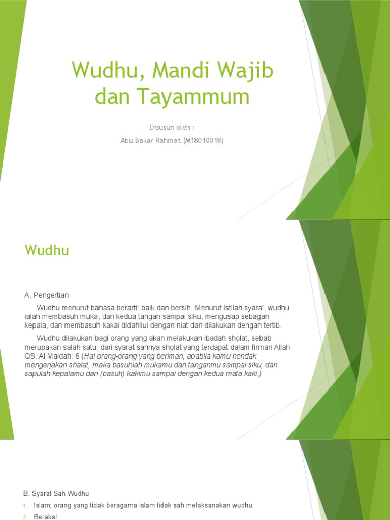 Wudhu Mandi Dan Tayammum | PDF