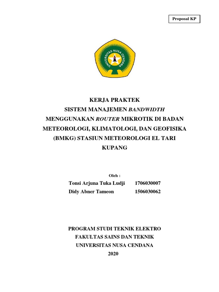 Proposal Kerja Praktek Juna PDF | PDF