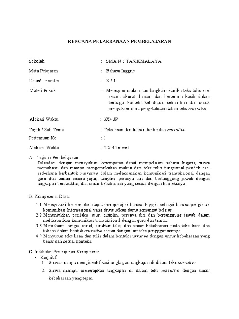 Contoh RPP Reon | PDF