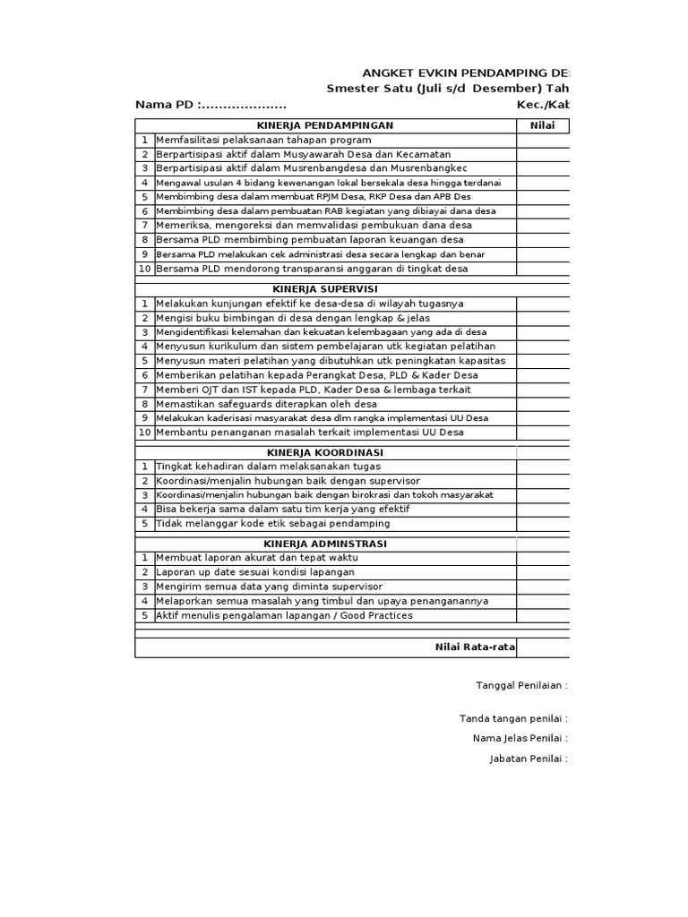 Contoh Form EVKIN PD, PDTI | PDF