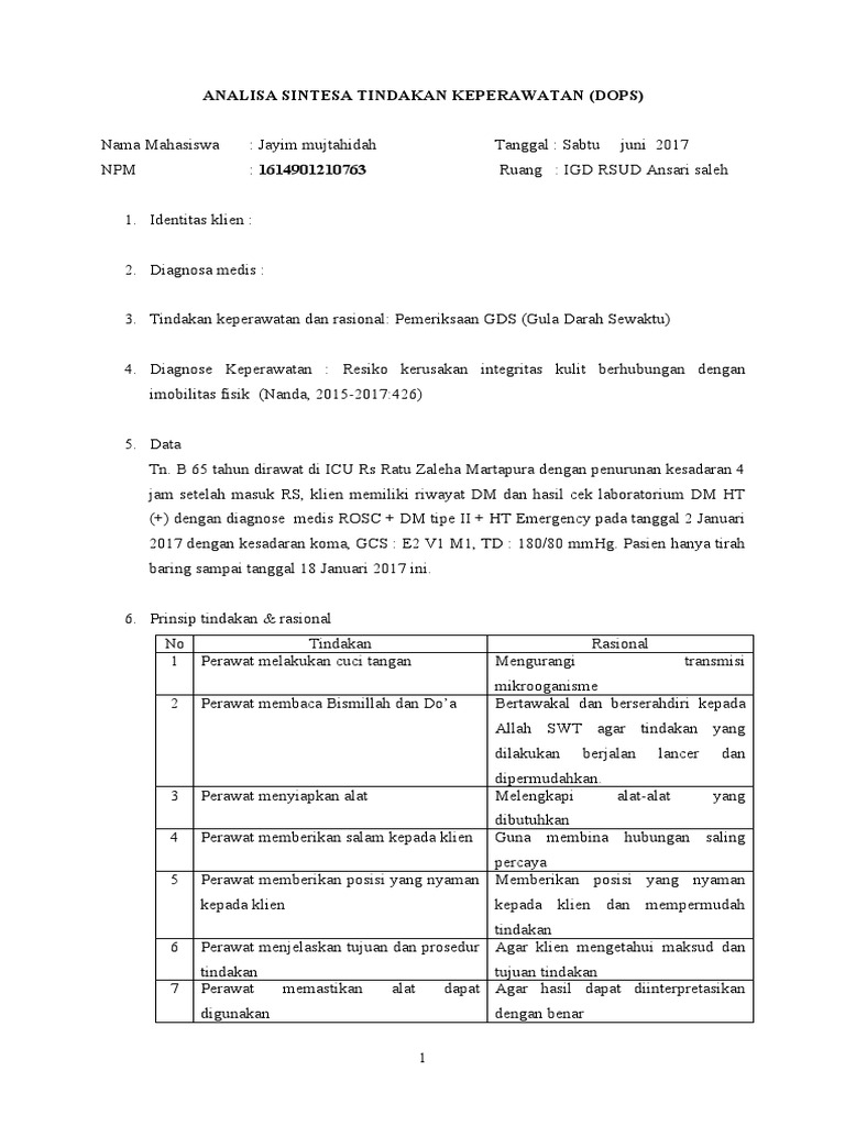 Dops Igd Pemeriksaan GDS | PDF