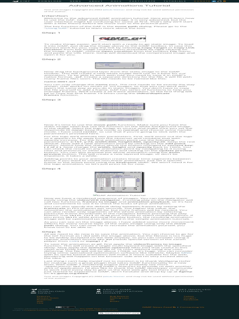 GIMP - Advanced Animations Tutorial | PDF | Frame Rate | Animation