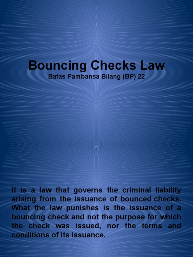 Bouncing Checks Law | PDF | Money Laundering | Cheque