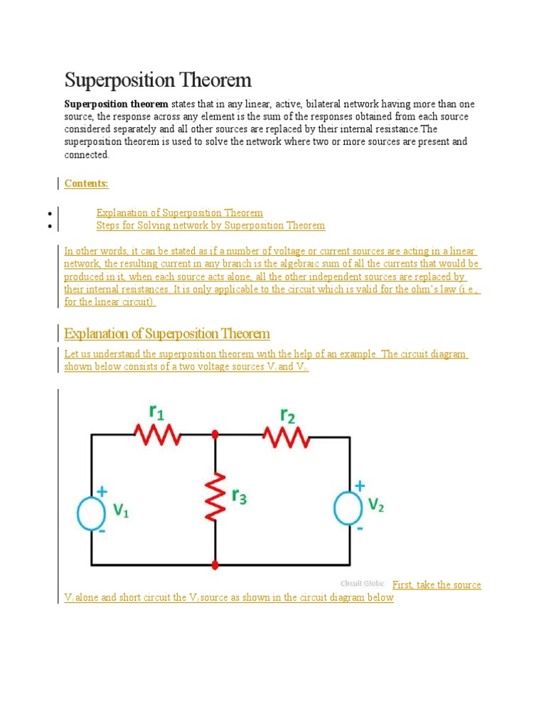 Superposition Theorem | PDF | Electrical Network | Physical Quantities